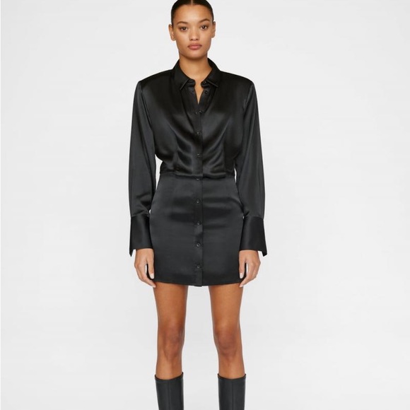 Frame Denim | Dresses | Frame Nwt Strong Shoulder Mini Dress In Strech ...